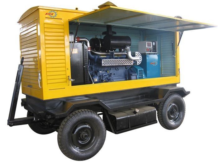 SHX Mobile Diesel Generators Set 375KVA With Soundproof Canopy